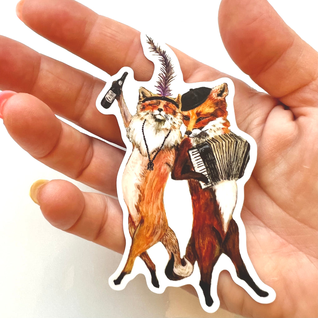 Sticker / French Foxes / Die Cut Vinyl Sticker – Jahna-Vashti.com