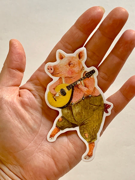 Sticker / Clarence the Pig / Die Cut Vinyl Sticker – Jahna-Vashti.com