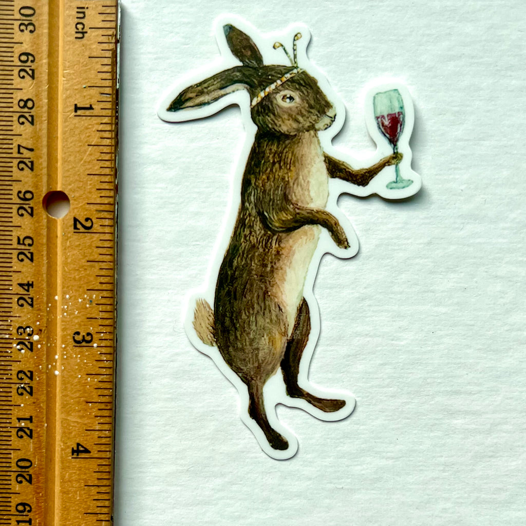 Sticker / Wine Rabbit / Die Cut Vinyl Sticker – Jahna-Vashti.com
